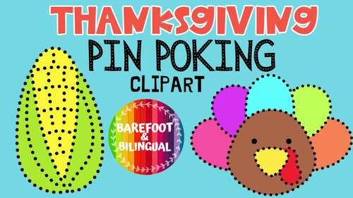 Thanksgiving Pin Poking Clipart | November Clipart for Fine Motor ...