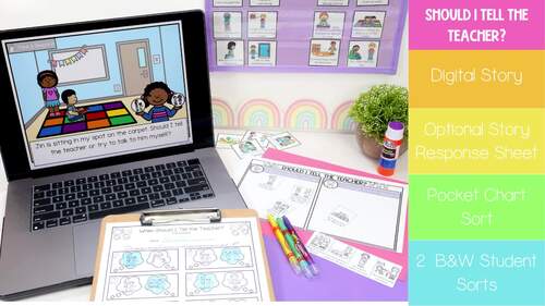 Tattling vs. Telling - Tattling vs Reporting Back to School SEL Problem ...