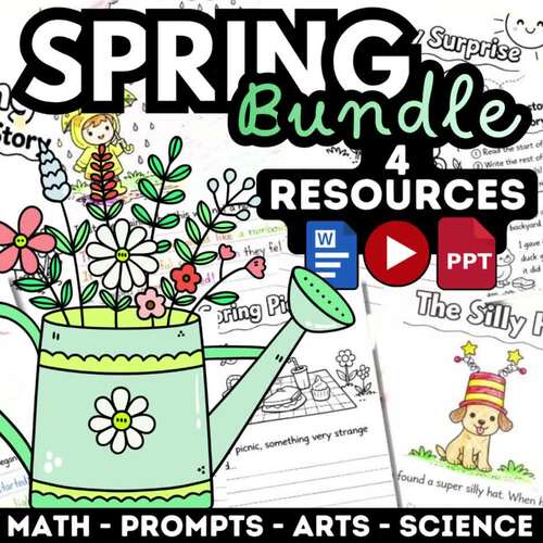 Spring Activities Bundle K-3 | Finish the Story, Coloring, Bookmarks ...