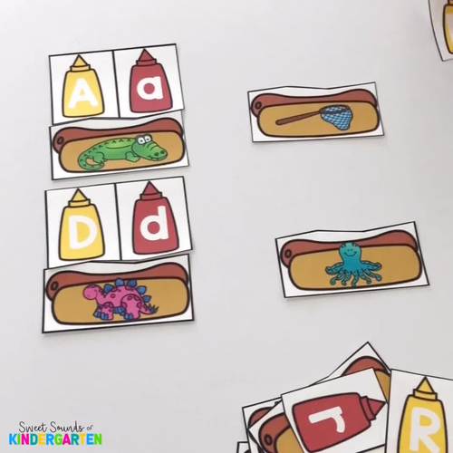 Alphabet Centers Food Themed {Alphabet Matching and Beginning Sound ...