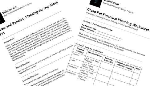 Financial Literacy Project | Paws and Pennies: Planning for Our Class Pet