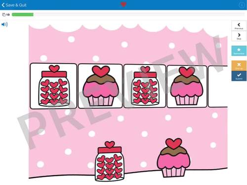 Valentine's Day Patterns Digital Boom Cards™ for February and Distance ...