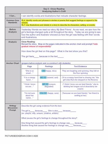 My Best Friend by Julie Fogliano Lesson Plan and Google Activities