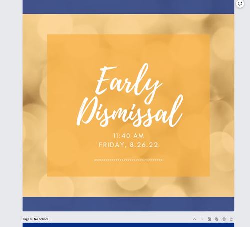 Editable School Canva Template for Instagram | Blue & Gold | TPT