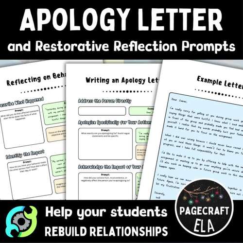 Apology Letter Writing Guidance with Restorative Behavior Reflection