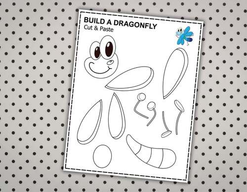 Dragonfly Craft Template | Cut and Paste Activity | Spring&Summer Craft ...