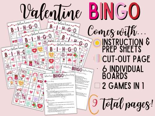 Valentine’s Day BINGO for Kids | Printable Valentine’s Day Classroom ...