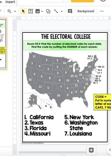 Electing the President Digital Escape Room, Breakout Room, Google