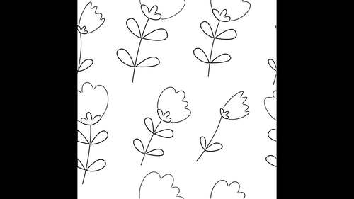 Floral Lineart Patterns Black and White Digital Paper Backgrounds Pack ...