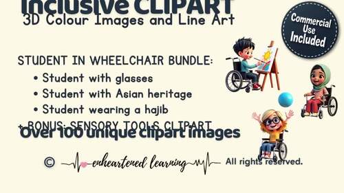 Inclusive Wheelchair Clip Art Bundle – Clipart for Special Education & SEL