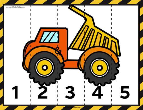 Construction Alphabet and Number Order Puzzle (Math and Literacy Center)