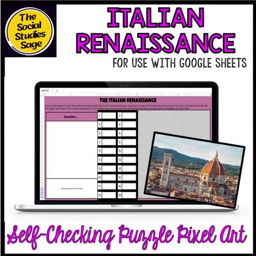 Italian Renaissance Digital Mystery Picture Reveal - Reading Comprehension