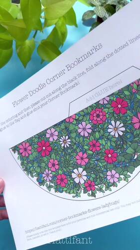 Flower Corner Bookmarks - Colored Version by Hattifant | TPT