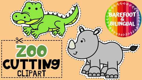 Zoo Cutting Practice Clipart | Images for Scissor Skills & Fine Motor ...