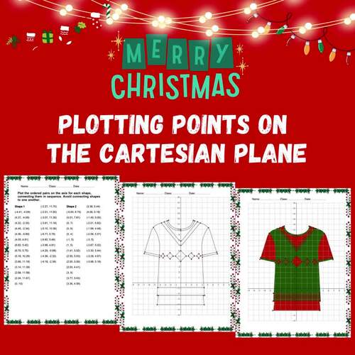 Fun Christmas Geometry Worksheet: Plotting Points Shapes on the ...