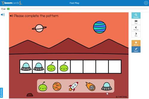 Outer Space Pattern Boom Cards™ - AB, AABB, ABC, AAB, ABB by Ever Joyful
