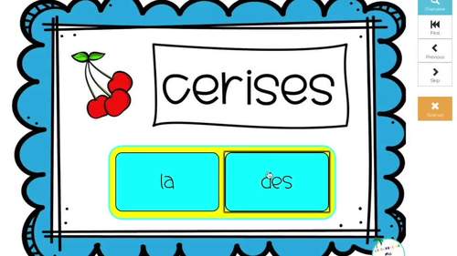 French Parts of Speech LES ARTICLES Singulier Pluriel BOOM CARDS Mots ...