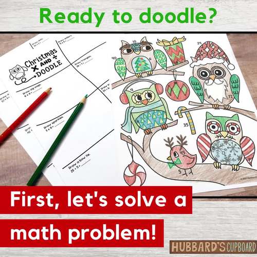 Christmas Math - Multiplication & Division Basic Facts - Doodle Activity