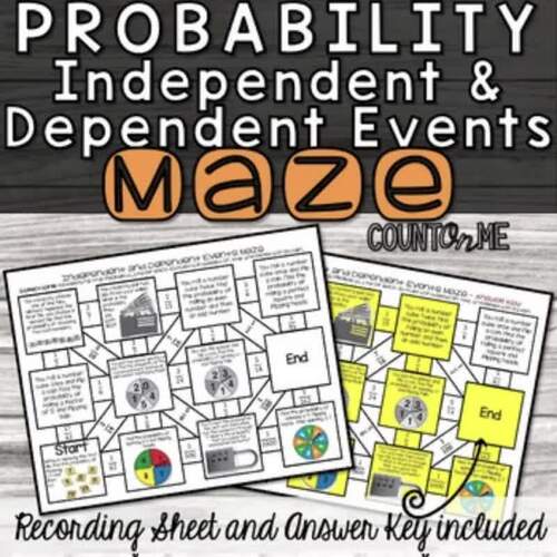 No Prep Probability of Independent and Dependent Events Maze | TPT