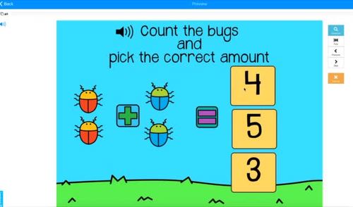 Adding Numbers Digital Task Boom Cards Bugs Math Center 1st grade ...