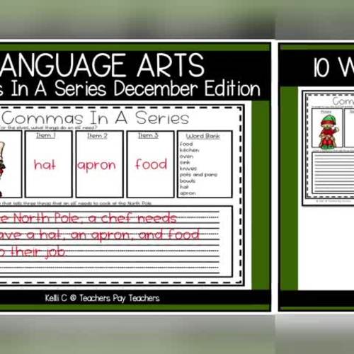 Commas In A Series Worksheets | Christmas | North Pole Jobs | Writing ...