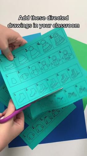 January Directed Drawings with Shapes | Winter | by ThatKinderMama