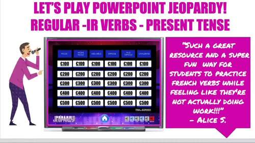French Regular IR Verbs - Present Tense Jeopardy Style Review Game ...