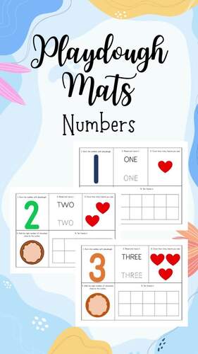 Numbers Play Dough Mats by Flower Power Teacher | TPT