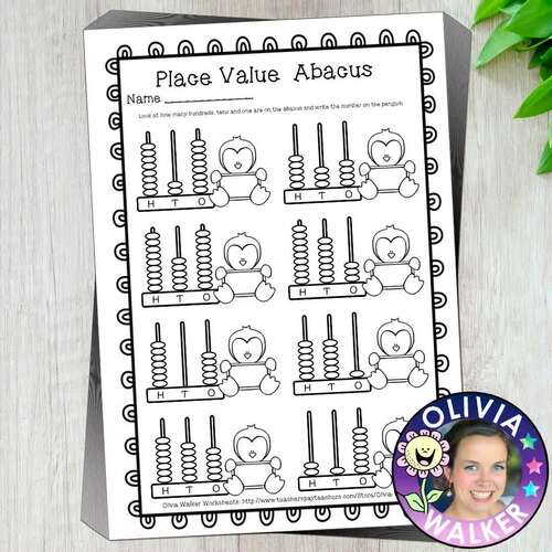 Abacus - Place Value - Hundreds, Tens and Ones Worksheets / Printables