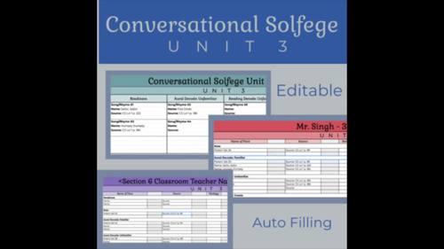 Conversational Solfege Unit 3 Editable Planner by Together We Make Music