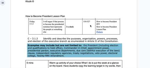 How to Become President | Executive Branch Lesson with PPT, Worksheet ...