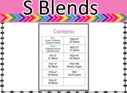 S Blends Worksheets and Activities | Word Work Centers | NO PREP Printables