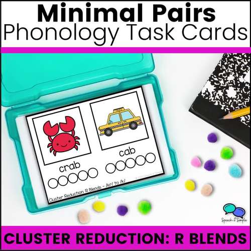 Minimal Pairs Task Cards - Cluster Reduction - R Blends - Phonology ...