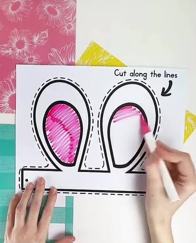 Wearable Easter Bunny Ears Headband Spring April Craft Craftivity Cut ...