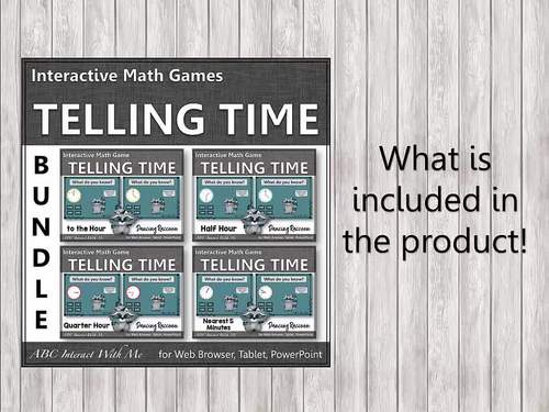 Telling Time Hour, Half Hour, Quarter Hour & Five Minutes Interactive ...