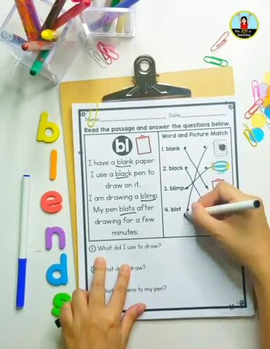 Beginning Blends Reading Passage by The Joy in Teaching | TPT