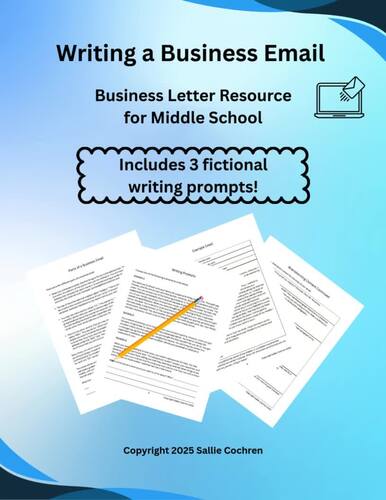 Writing a Business Email: Business Letter Writing Assignment for Middle ...