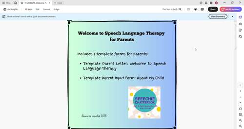 Welcome to Speech Language Therapy: Parent Letter and Parent Input ...