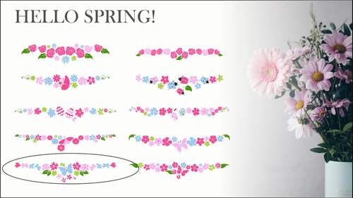 Decorative Spring PNG Text Dividers | Digital Floral separators for ...