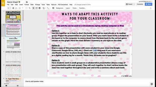 Graphing Book Genres in Google Slides™ Digital Reading Log | TPT