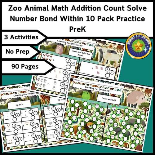Zoo Animal Math Addition Count Solve Number Bond Within 10 Pack ...