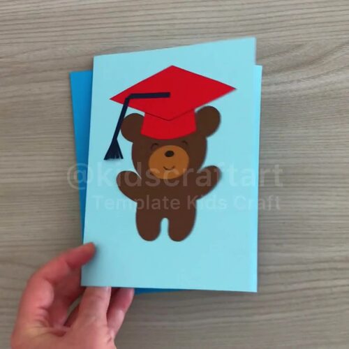 Graduation Craft Greeting Invitation Card End of the Year Bear Hat ...