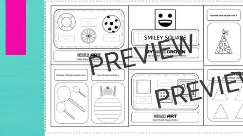 Circle, Square, & Triangle Tracing & Coloring Worksheets Bundle for ...