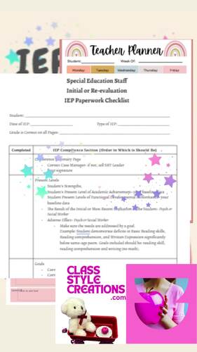IEP Binder- IEP Paperwork Checklists- Goal Progress Monitoring Rubrics ...
