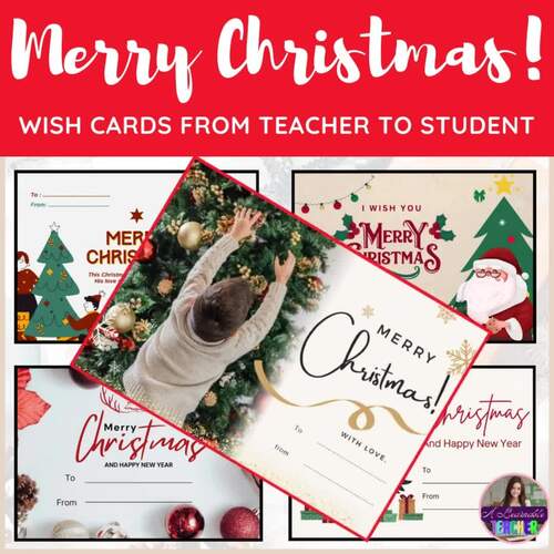 Christmas Wish Cards from Teacher to Students - Printable & Editable ...