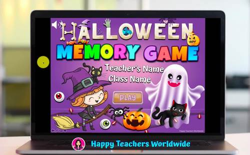Halloween Memory Game Animated Powerpoint with Sound Effects | TPT