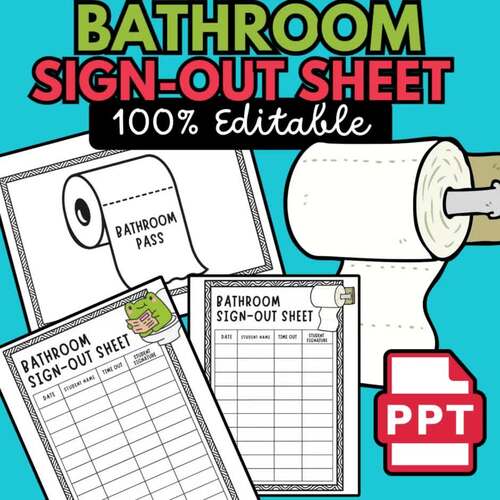 Bathroom Sign-Out Sheet + Restroom Pass – Editable & Printable Log Sheet
