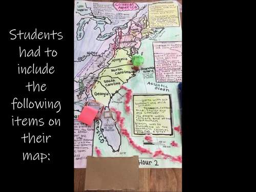 13 Colonies Map Activity: Reading Passages, Map, and Rubric | TPT