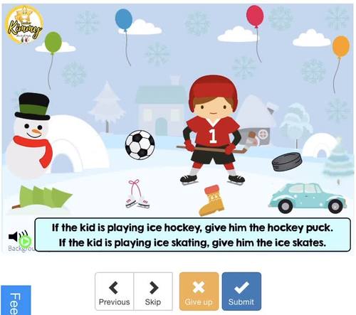 Winter Conditional Commands Auditory Comprehension Boom Cards by ...