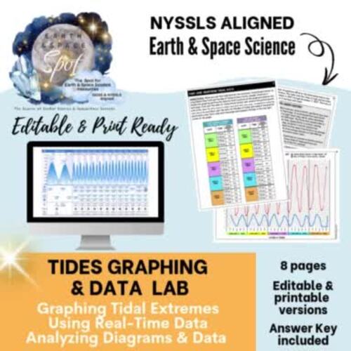 Tides Graphing & Data Lab (Moon) | NYSSLS, NGSS, Earth and Space Science